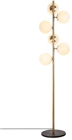 OPVIQ Podlahová lampa FAZLI bronz mléčné sklo