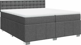 Box spring postel s matrací tmavě šedá 200x200 cm textil 3289490