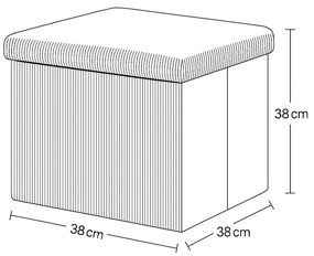 Taburet ADONIS s úložným prostorem — manšestr, více barev Šedá