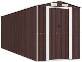 Zahradní kůlna tmavě hnědá 192 x 606 x 223 cm pozinkovaná ocel 3147465