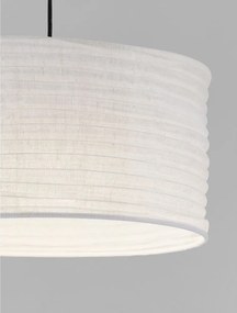 Bílé lněné závěsné svítidlo ø 38 cm Linnet – Nova Luce