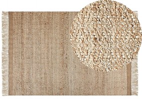Jutový koberec 140 x 200 cm béžový ABANA Beliani