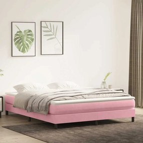 Postel Box Spring bez matrace růžová 180x220 cm samet 3315890