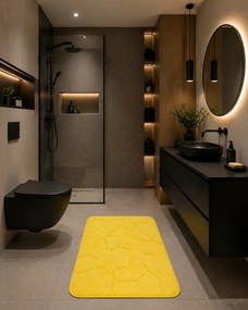 BO-MA, Protiskluzová koupelnová předložka 3D 0133 yellow, 50x80, žlutá, koupelna
