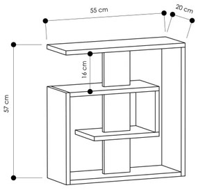 Odkládací stolek SALY 57x55 cm bílá