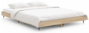 vidaXL Rám postele dub sonoma 135 x 190 cm kompozitní dřevo