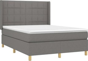 Box spring postel s matrací tmavě šedý 140 x 190 cm textil 3131986