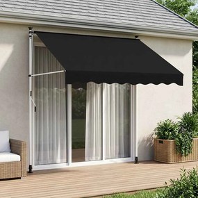 vidaXL Ručně zatahovací markýza 350 cm pruhy [42037063] Barva: oranžová a hnědá