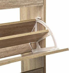 Dřevěná truhla na boty, 60x24x118 cm, přírodní barva
