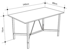 Jídelní stůl Houseland Dalma 140 cm dub safírový