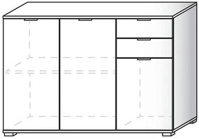 Casarredo Komoda ADELI 3D2S bílá mat