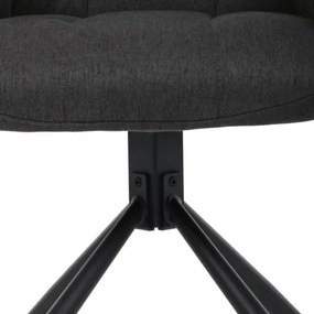 Jídelní židle křeslo tmavě šedá látka, otočný mechanismus 90°/90° (L/P), černý kov HC-532 GREY2