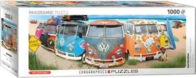 EUROGRAPHICS Panoramatické puzzle Barevné autobusy / 1000 dílků / 99 x