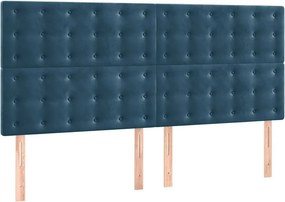 Box spring postel s matrací tmavě modrá 160x200 cm samet 3129463