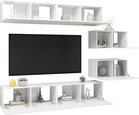 vidaXL 6dílný set TV skříněk kompozitní dřevo [3079356] Barva: Bílá