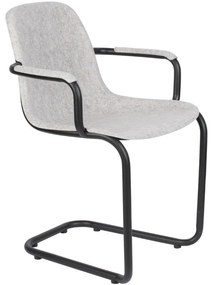 OnaDnes -20% Světle šedá plastová konferenční židle ZUIVER THIRSTY s područkami