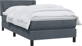 Box spring postel s matrací tmavě šedá 80x220 cm samet 3318136
