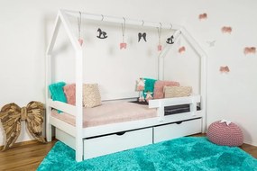 MAXIDO Dětská postel domeček Snílek - dva šuplíky 120x200 bílá