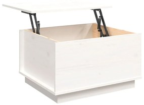 Konferenční stolek bílý 60 x 50 x 35 cm masivní borové dřevo - Default Title