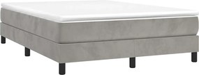 Rám postele s boxspringem světle šedý 140 x 200 cm samet 3120772