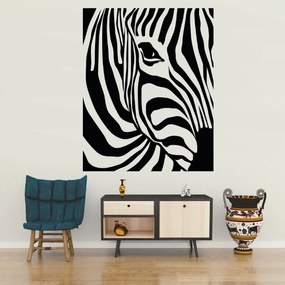 Zebra dekorace - vinylová samolepka na zeď 80x64cm
