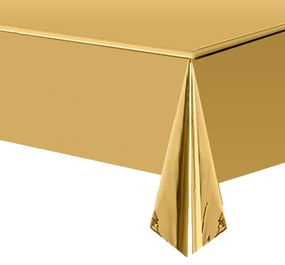 Jednorázový plastový jednobarevný ubrus 137 x 183 cm (lesklý) Barva: lesklá zlatá