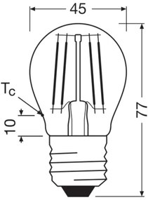 LED žárovka E27 OSRAM CLP Filament 2,2W (25W) teplá bílá (2700K) stmívatelná