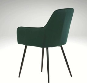 Vikio Jídelní set pro 4 osoby 160x90 cm soft dub noha X zelená židle s područkami VJS226-4Z