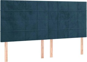 Box spring postel s matrací tmavě modrá 160x200 cm samet 3129223