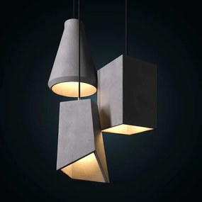 creative cables Betonové stínidlo Prisma pro závěsné lampy s kabelovou svorkou a objímkou E27 Barva komponentu: Světlý beton