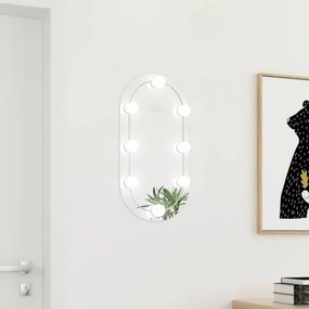 Zrcadlo s LED světly 60 x 30 cm sklo oválné 3102974