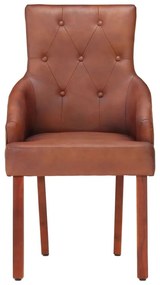 Petromila Jídelní židle 2 ks hnědé pravá kozí kůže