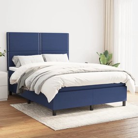 Box spring postel s matrací modrá 140x190 cm textil 3141695