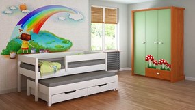 Dětská postel + matrace pěnová - Junior - 180x80cm - Bílá