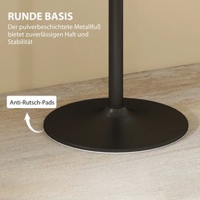 HOMCOM Jídelní stůl pro 4 osoby v moderním stylu s bílým mramorovým efektem a kulatým podstavcem, 70 x 70 cm, bílý