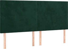 Rám postele bez matrace tmavě zelená 200 x 200 cm samet 3125656