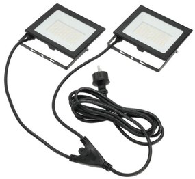 LED Reflektor se stojanem TIGRA 2xLED/50W/230V 4000K IP54 černá/žlutá