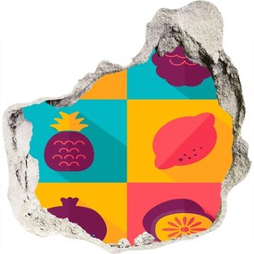 Wallmuralia Samolepící nálepka beton Ikony ovoců 75x75 cm