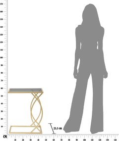 Odkládací stolek v stylu glamour, výška 60 cm