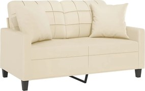 2místná pohovka s polštáři krémová 120 cm umělá kůže 3200799