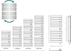 Hopa NAMELESS 500 x 1186 mm RADNAM501235 koupelnový radiátor