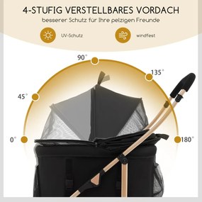 Costway 3 v 1 Psí kočárek psí buggy skládací až 15 kg Vozík pro domácí mazlíčky