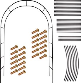 Creative Corner Zahradní pergola držák oblouku pro růže květiny břečťan popínavé kov 240 x 140 cm