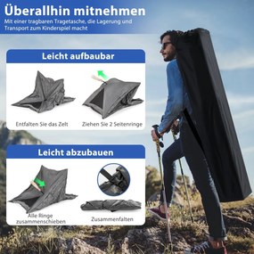 Costway Vyskakovací stan pro 2-3 osoby 360° jednostranný průhledný, šedá