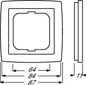 ABB Solo rámeček chromová matná 1754-0-4104 (1721-80) 2CKA001754A4104