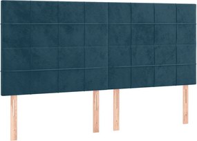 Box spring postel s matrací tmavě modrá 160x200 cm samet 3137855