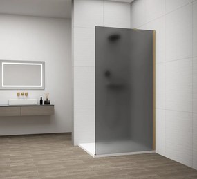 Polysan Esca Gold Matt jednodílná sprchová zástěna 120 x 210 cm k instalaci ke stěně zlatá kouřové matné sklo ES1412-04
