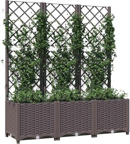 Zahradní květináč s mřížkou hnědý 120 x 40 x 136 cm PP 318263