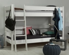 Gazel Sendy etážová postel 90 x 200 cm palanda 155 cm buk bílá