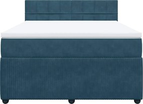 Box spring postel s matrací modrá 140 x 200 cm samet 3287762